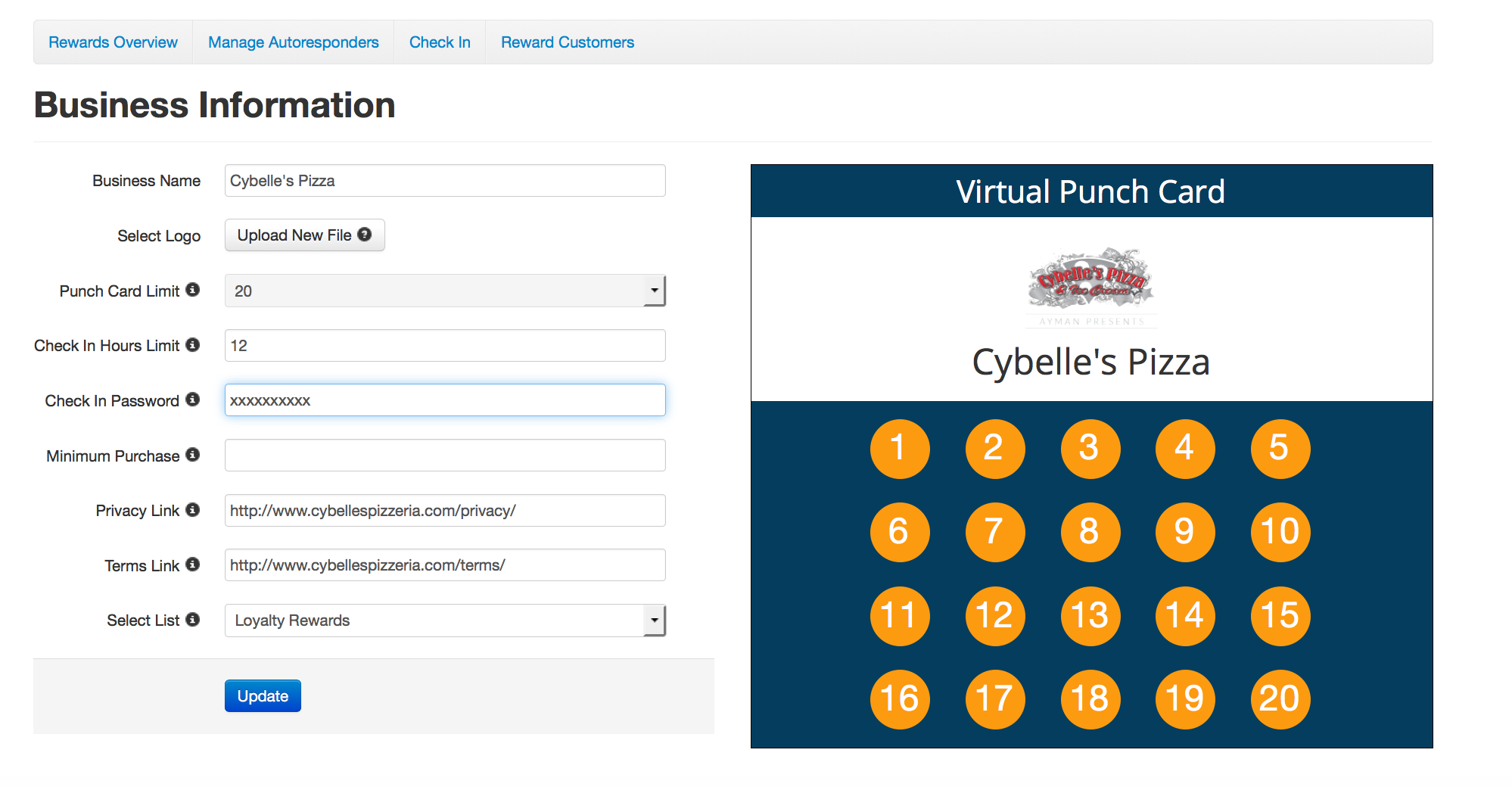 Virtual Punch Card - Betwext - Text Message Marketing